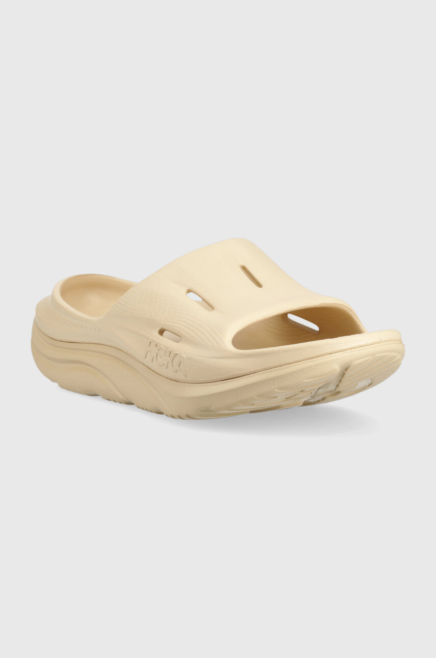 Hoka One One sliders ORA Recovery Slide 3 women's beige color | buy on PRM