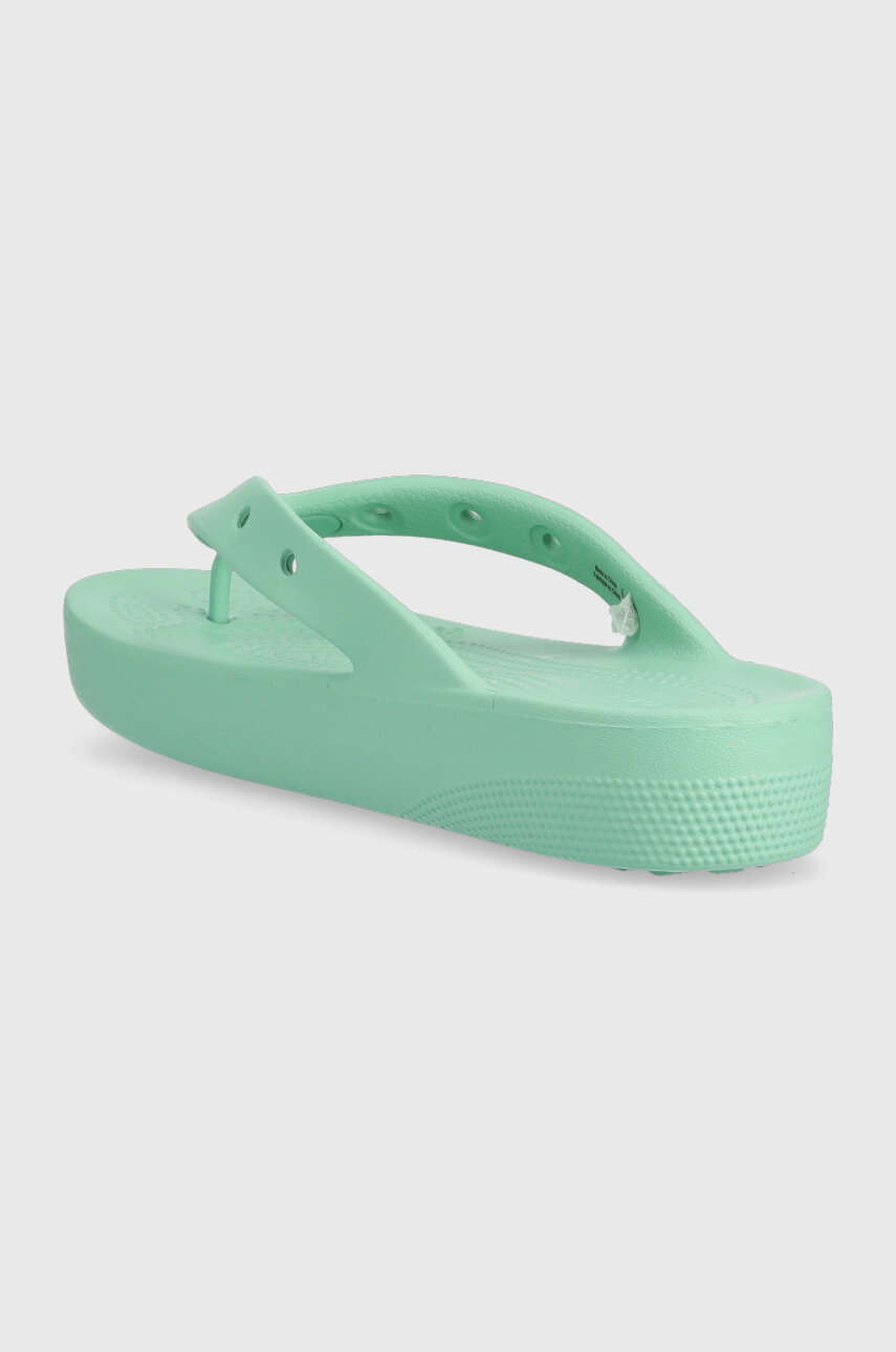 Crocs flip flops Classic Platform Flip women's turquoise color 207714 ...