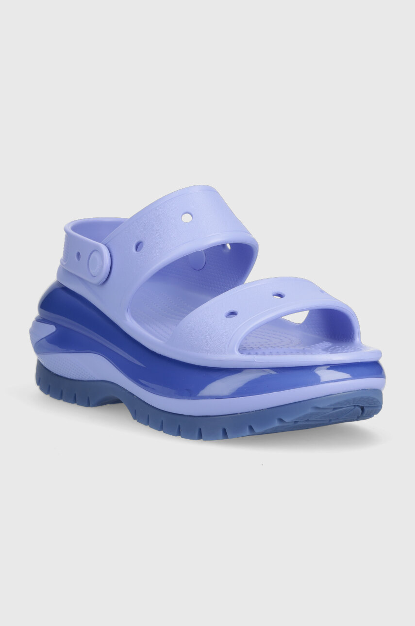 Crocs klapki Classic Mega Crush Sandal damskie kolor fioletowy na ...