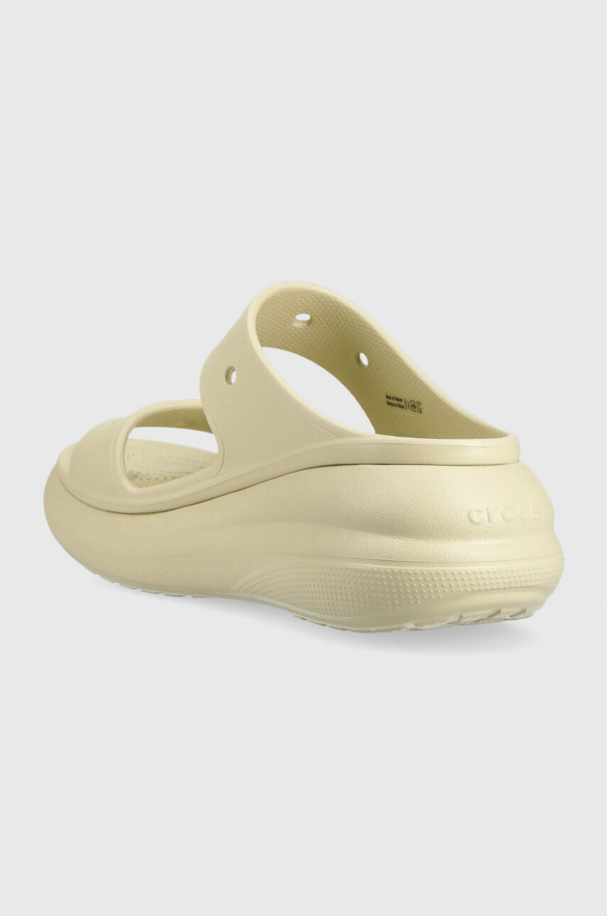 Crocs klapki Classic Crush Sandal damskie kolor beżowy na platformie ...