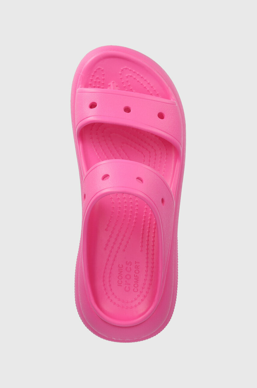Crocs sliders CLASSIC CRUSH sandal women's pink color 207670 | buy on PRM