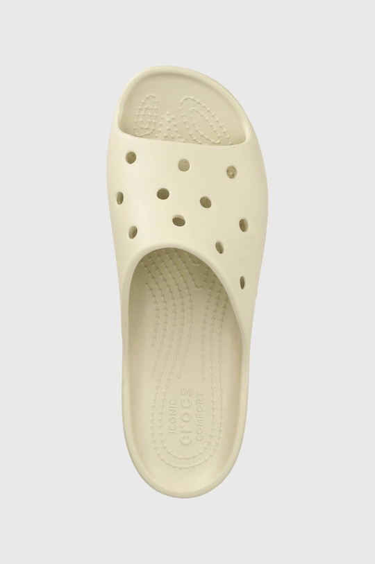 Crocs klapki Classic Platform Slide damskie kolor beżowy na platformie ...