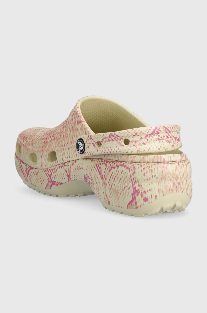 Шльопанці Crocs Classic Platform Snake Print Clog жіночі колір бежевий ...
