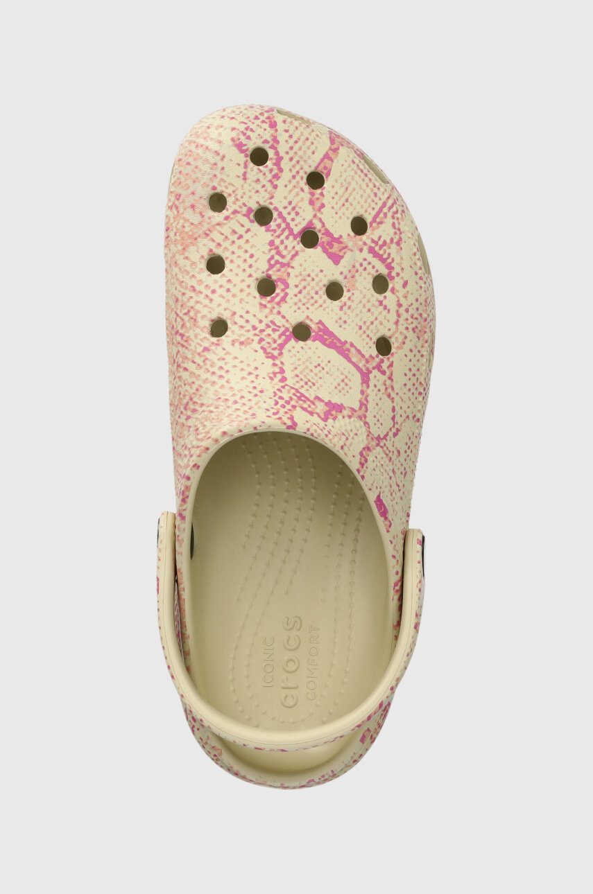 Шльопанці Crocs Classic Platform Snake Print Clog жіночі колір бежевий ...