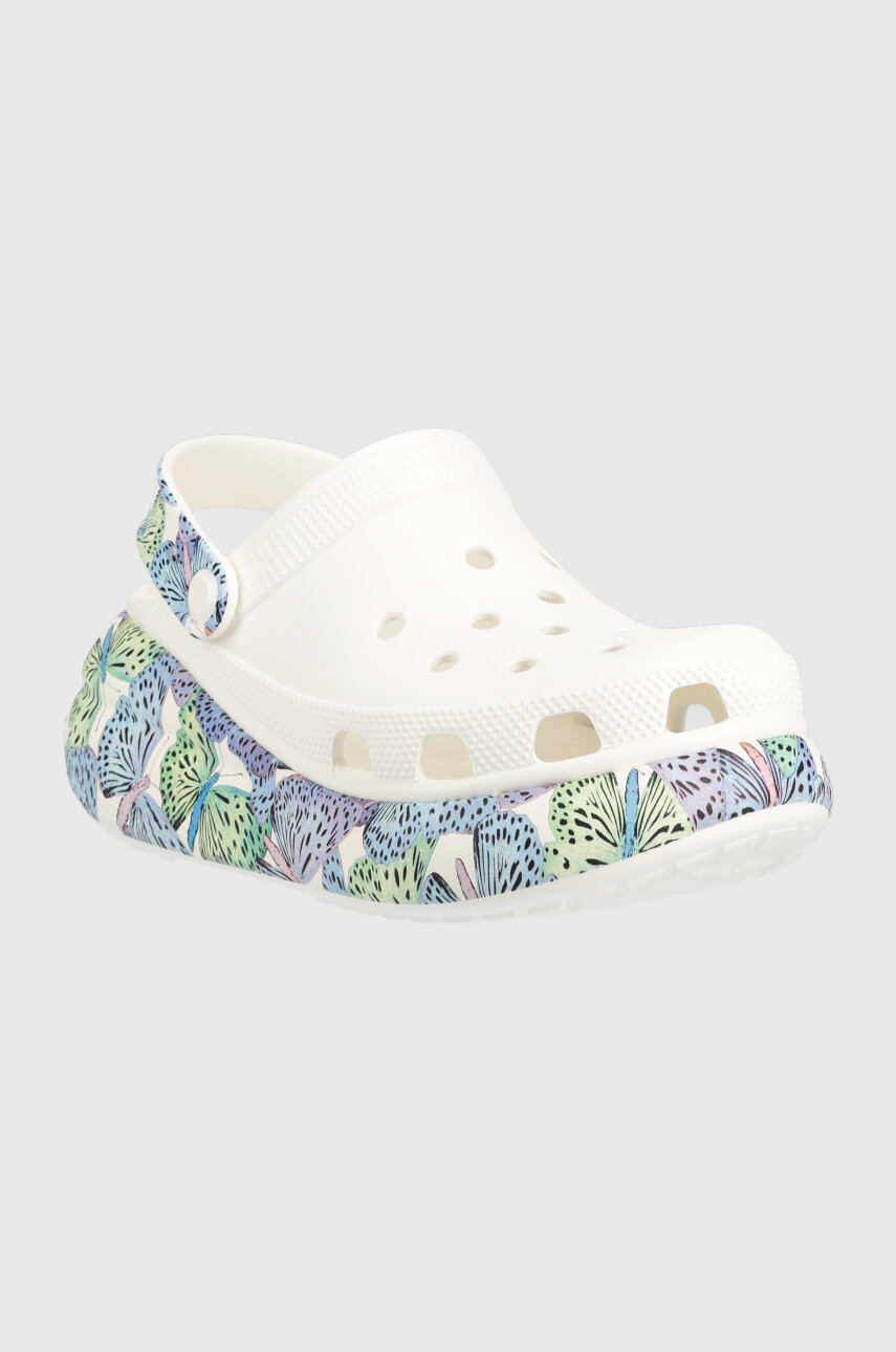 Crocs klapki Classic Crush Butterfly Clog damskie kolor biały na ...