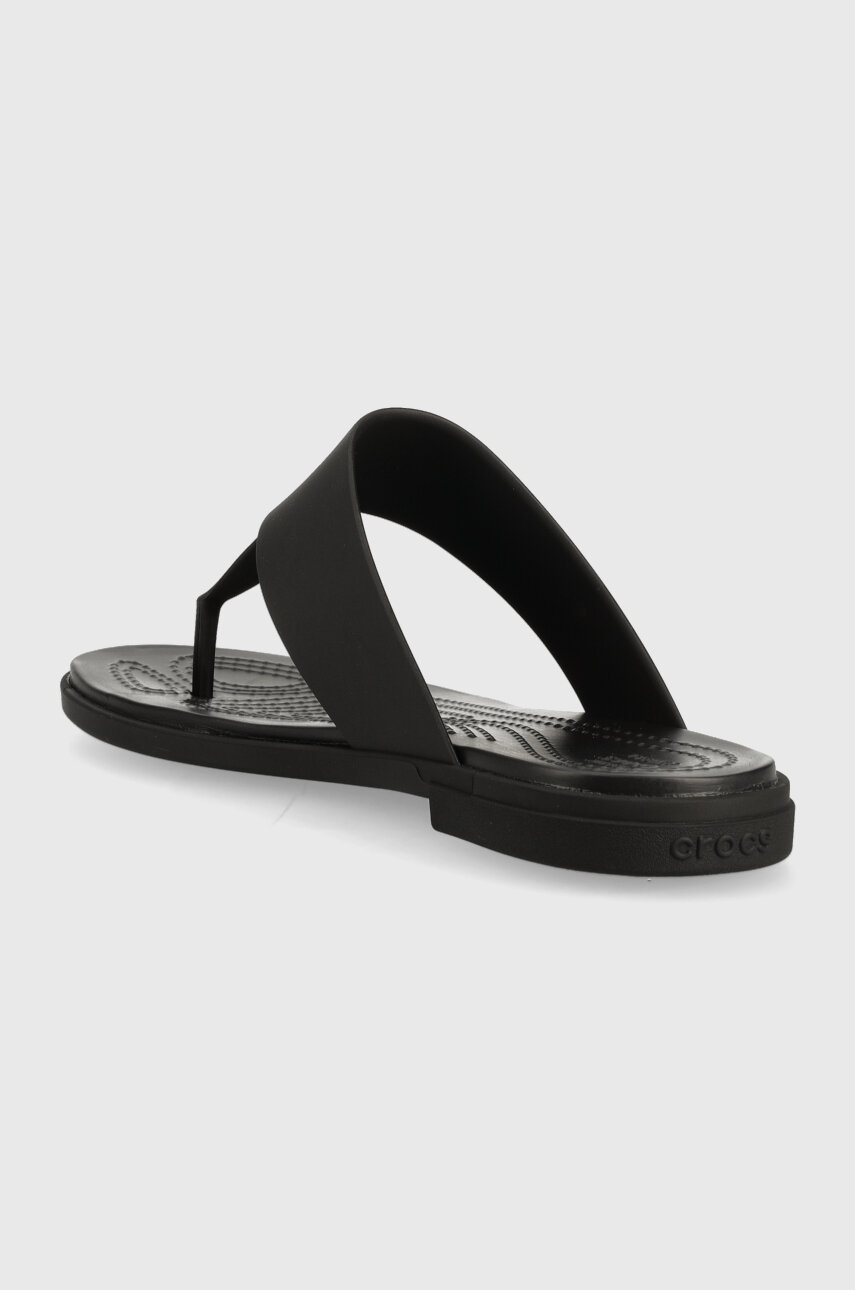 Crocs japonki Tulum Flip damskie kolor czarny na płaskim obcasie 206752 ...