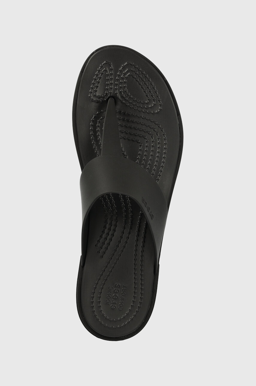 Crocs japonki Tulum Flip damskie kolor czarny na płaskim obcasie 206752 ...
