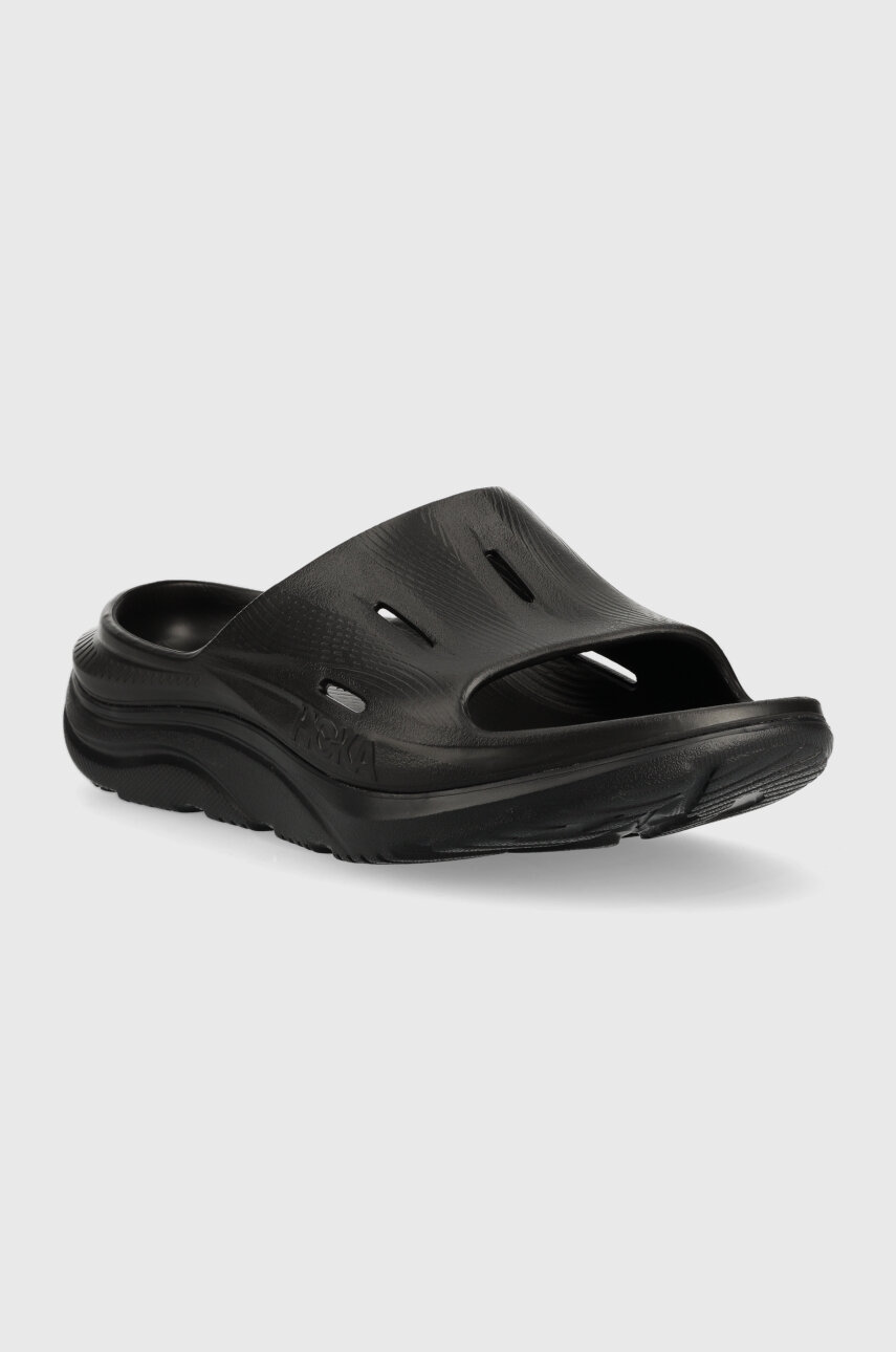 Hoka One One sliders ORA Recovery Slide 3 men's black color at PRM US