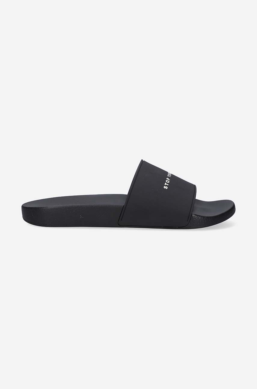 Rick Owens klapki Rubber Slippers męskie kolor czarny DU01C6821.RUBP11 ...