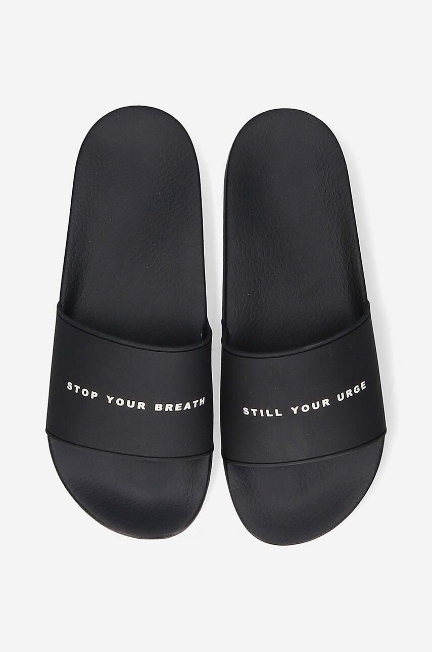 Rick Owens klapki Rubber Slippers męskie kolor czarny DU01C6821.RUBP11 ...