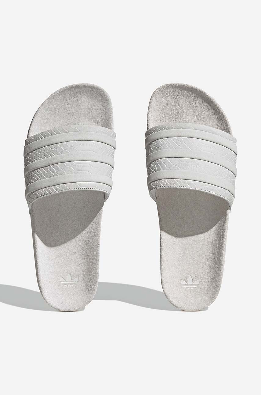 adidas Originals leather sliders Adilette FZ6450 gray color at PRM US
