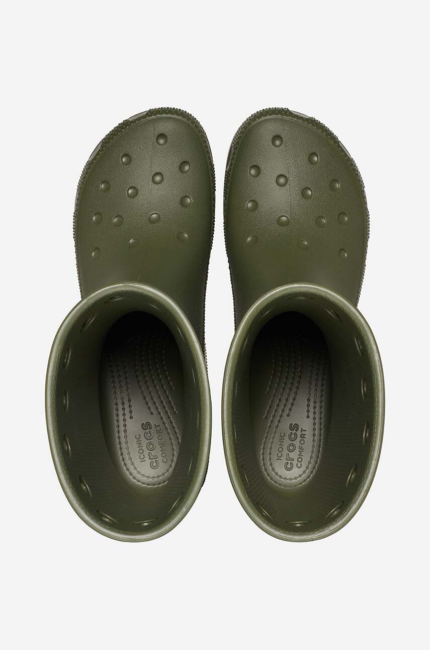 Гумові чоботи Crocs Classic Rain Boot колір зелений 208363.ARMY.GREEN ...