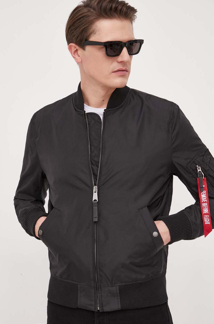 Alpha Industries bomber jacket MA-1 TT men’s black color 191103.03 ...
