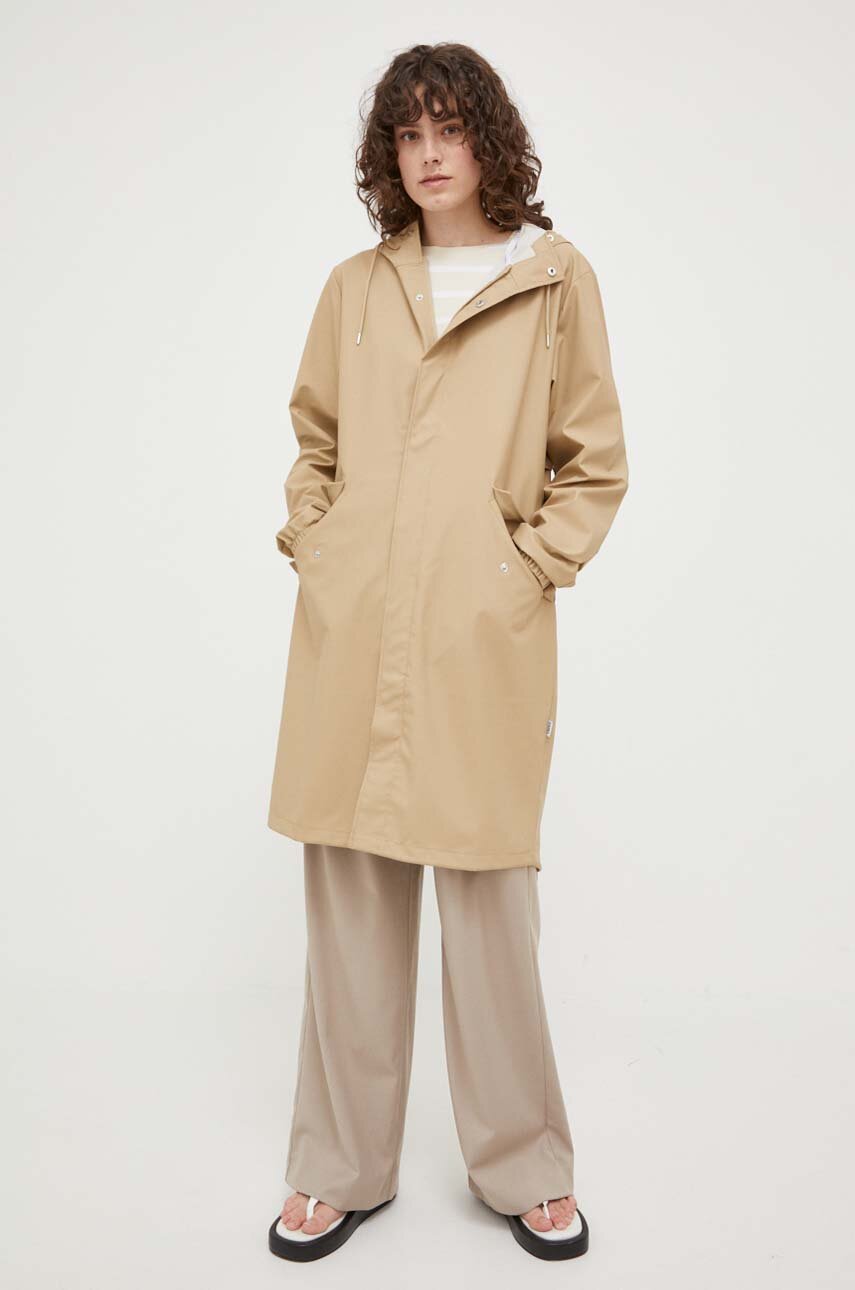 Rains rain jacket 18140 Fishtail Parka beige color | buy on PRM