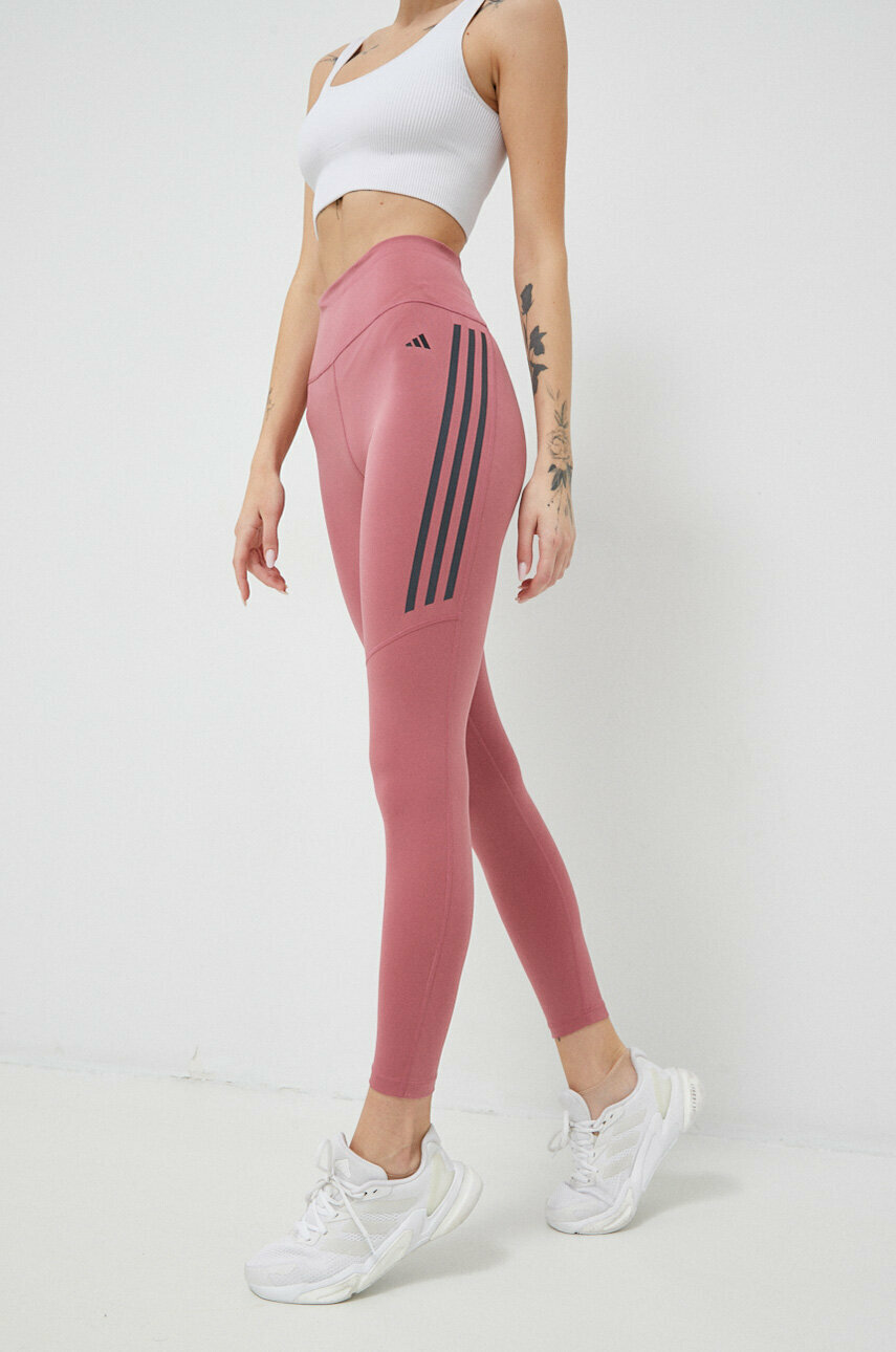 adidas Performance legginsy do biegania DailyRun kolor różowy z ...