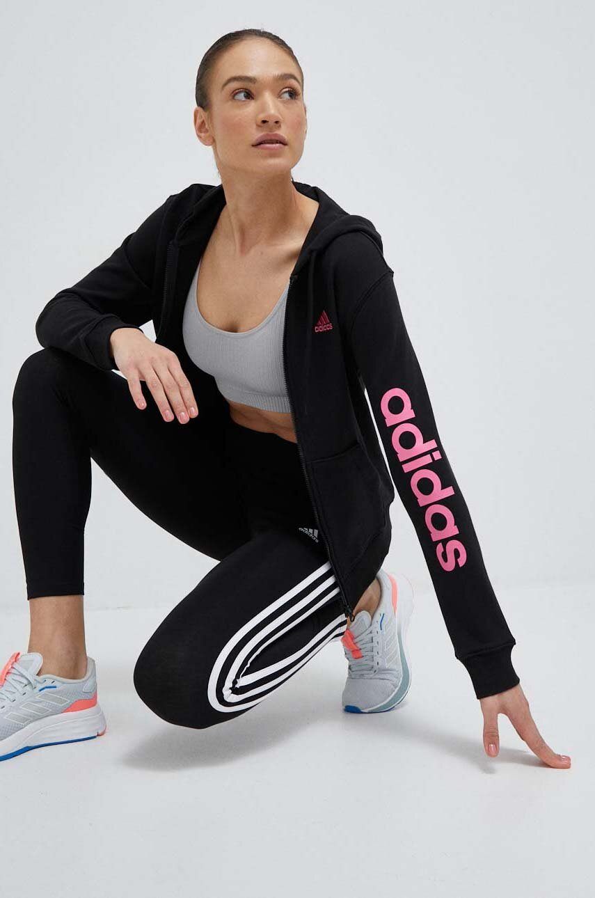 adidas legginsy damskie kolor czarny z aplikacją IC7151 | Answear.com