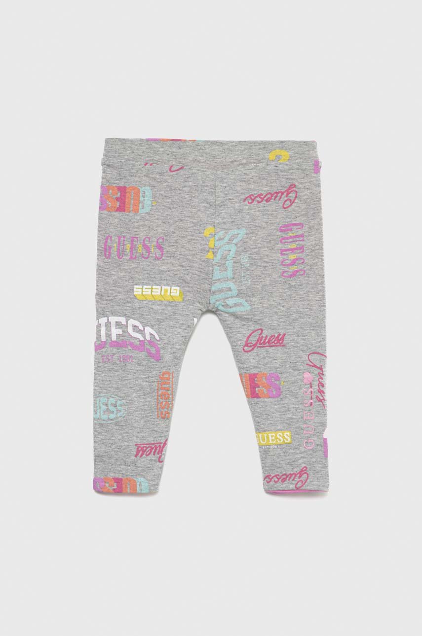 Detské obojstranné legíny Guess šedá farba, vzorované | ANSWEAR.sk