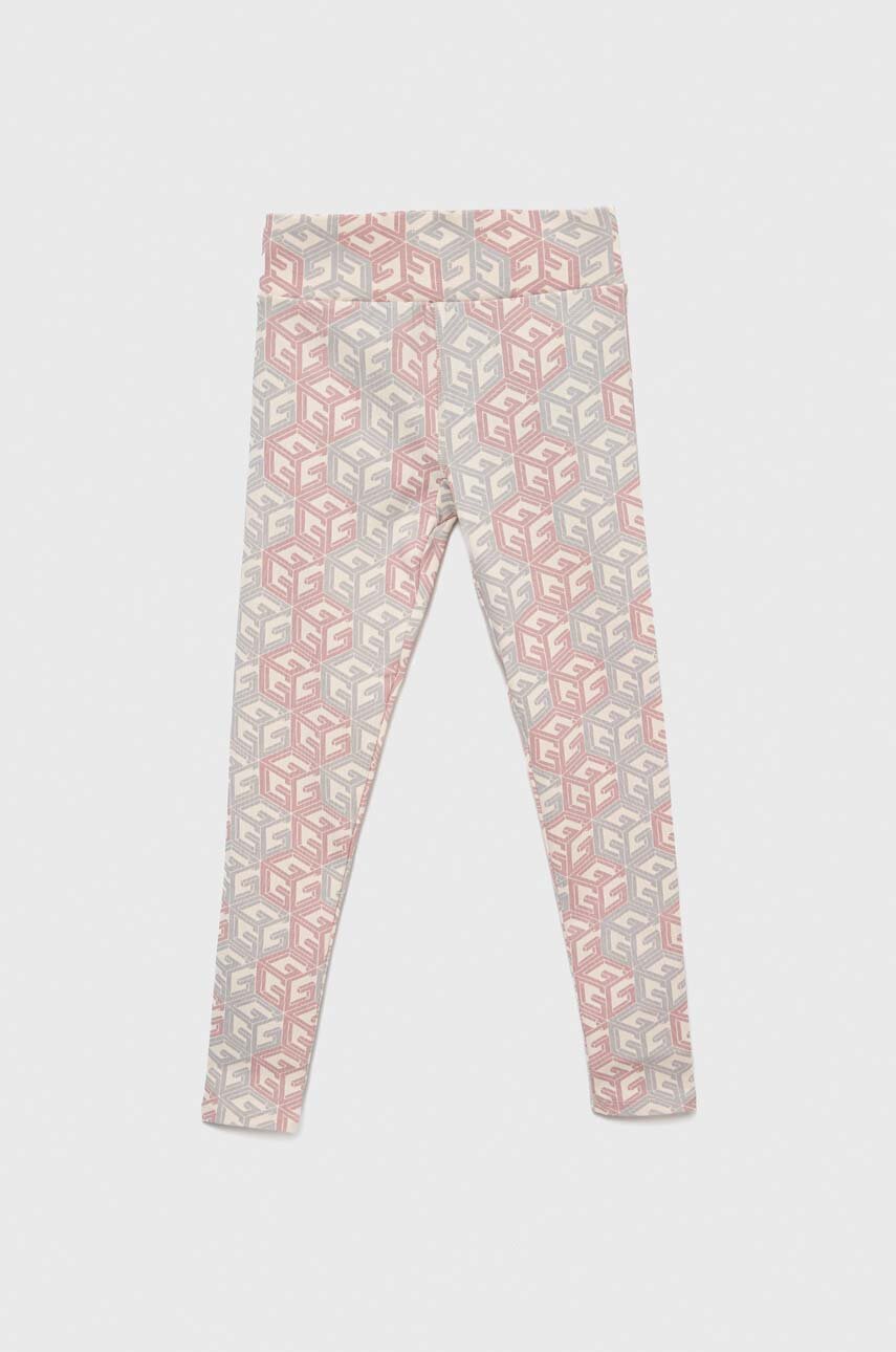 Detské legíny Guess béžová farba, vzorované | ANSWEAR.sk