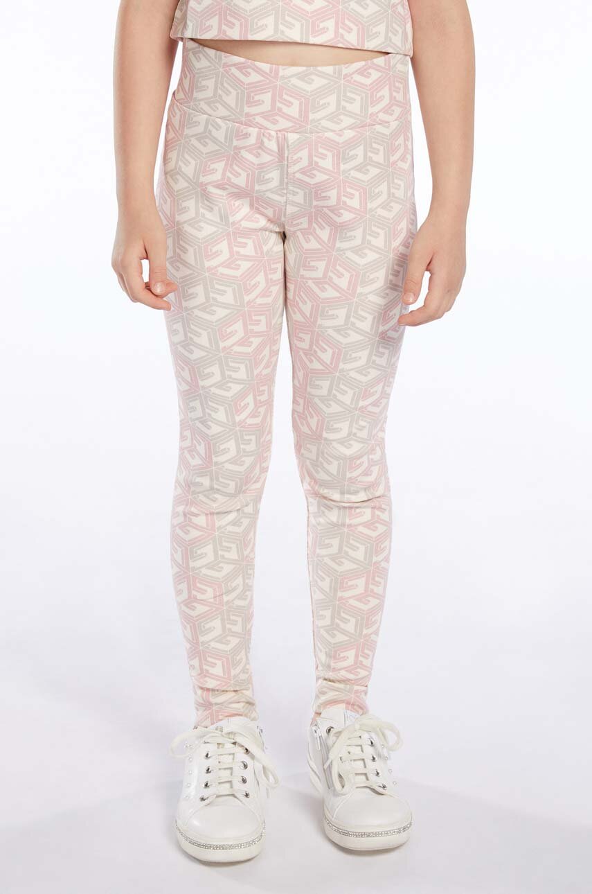 Detské legíny Guess béžová farba, vzorované | ANSWEAR.sk