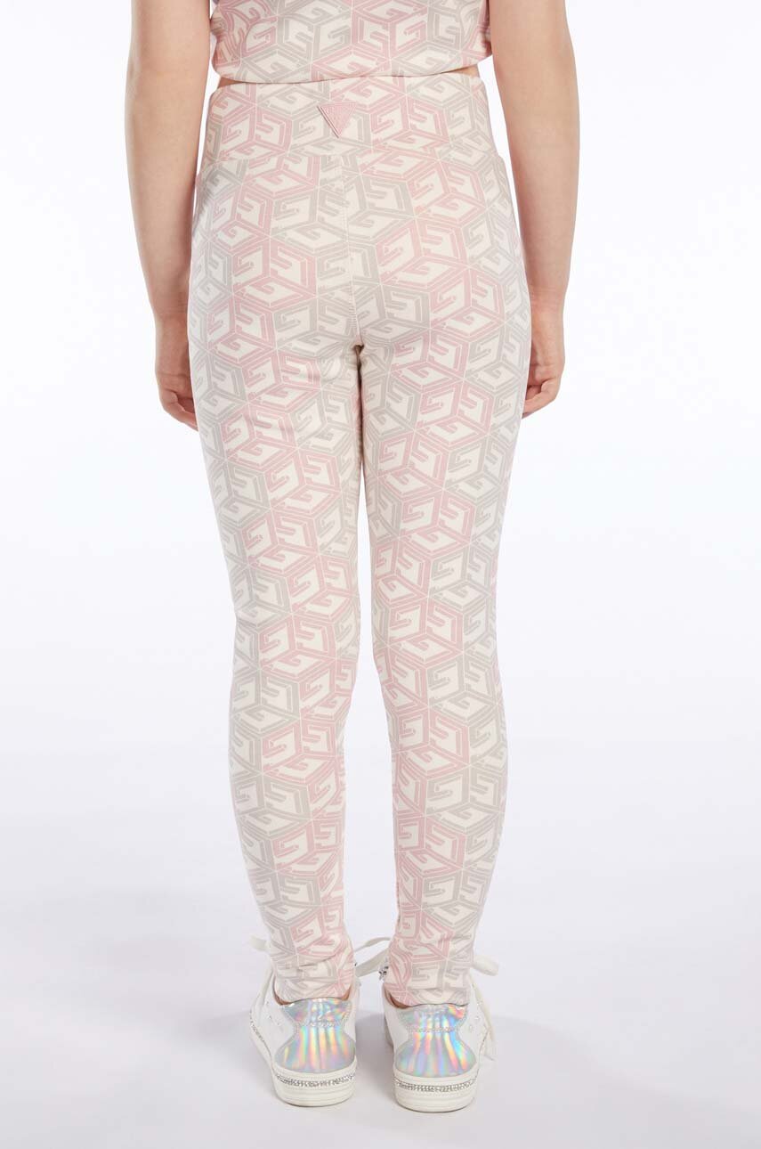 Detské legíny Guess béžová farba, vzorované | ANSWEAR.sk