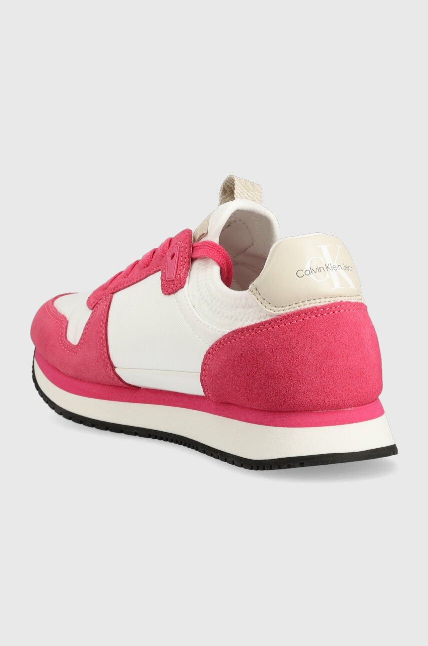Calvin Klein Jeans Sneakersy Runner Sock Laceup Ny Lth Wn Kolor Różowy