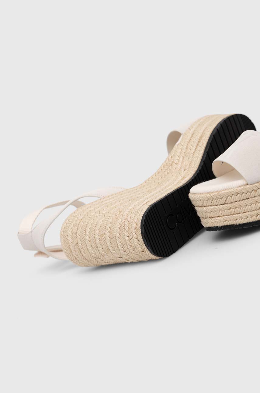 Calvin Klein Jeans sandale din piele intoarsa WEDGE SANDAL SU CON femei ...