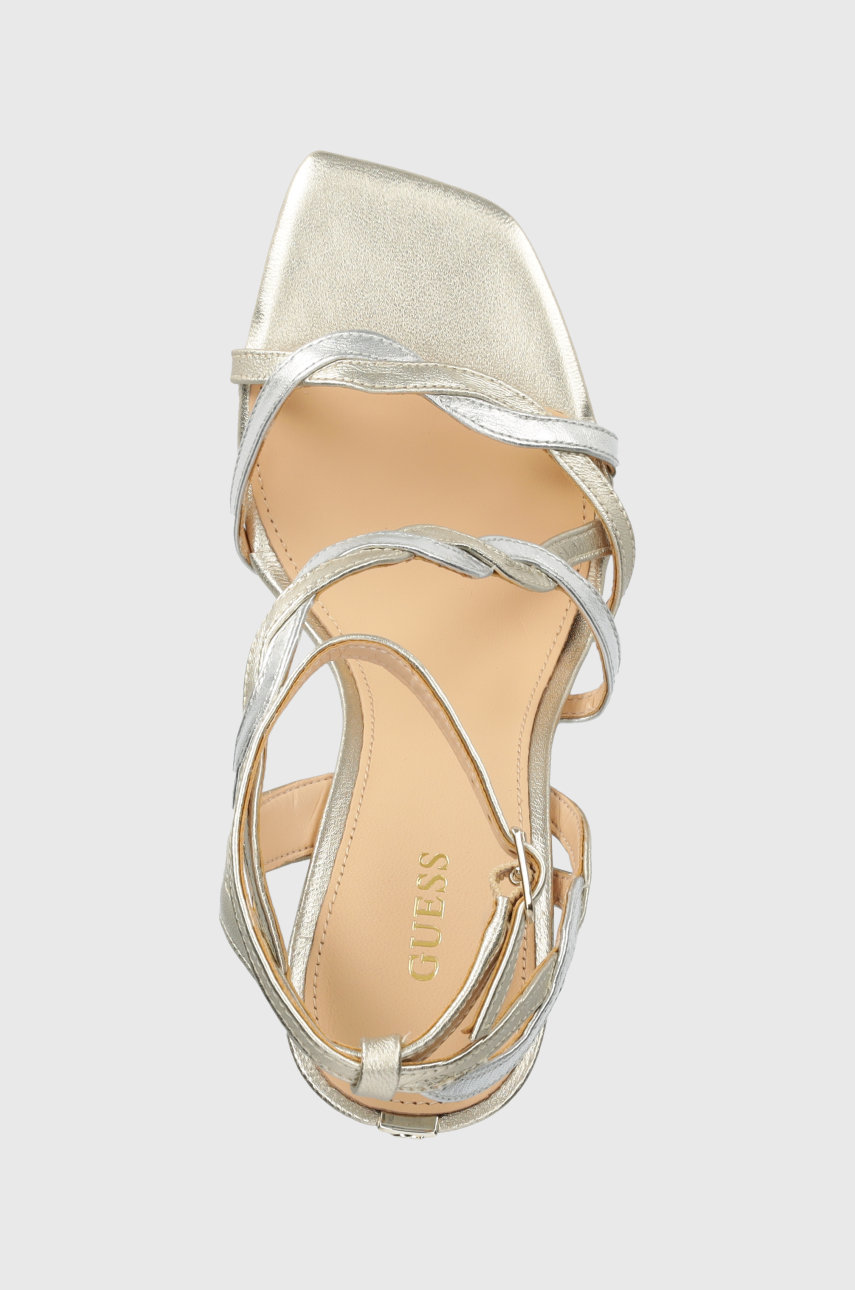 Guess sandale de piele Syivia culoarea auriu, FL5SYV LEA03 GOLSI ...