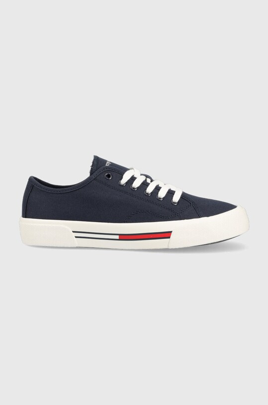 Tommy Jeans tenisi LOW CUT WMNS CANVAS femei, culoarea alb, EN0EN02085 ...