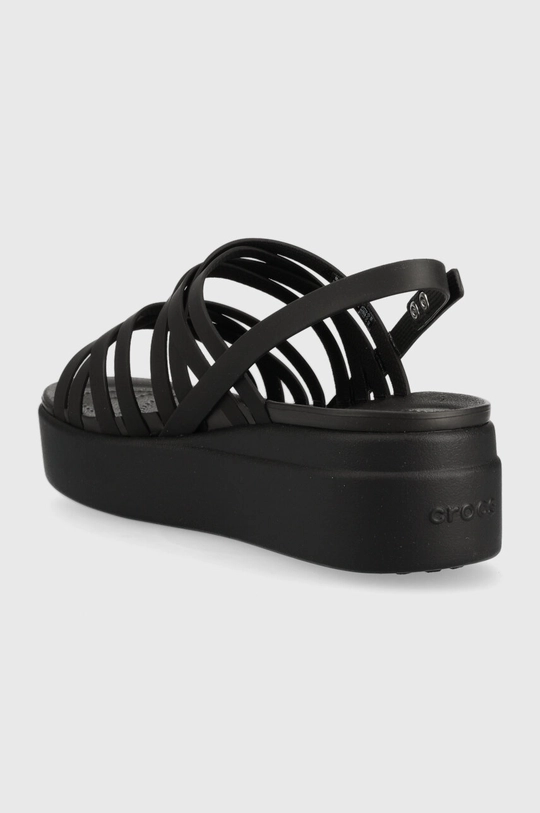 Crocs sandały Brooklyn Strappy Low Wedge damskie kolor czarny na ...