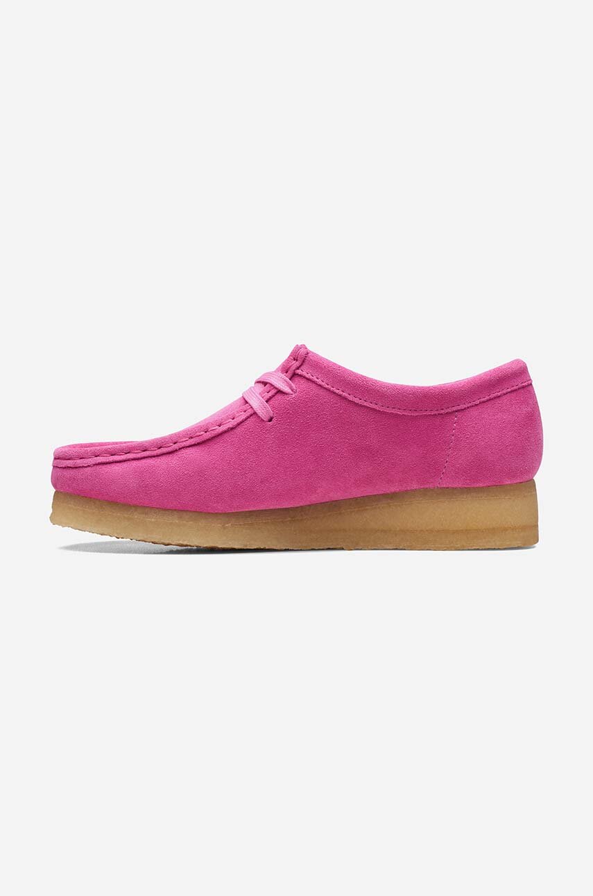 Clarks suede shoes Wallabee pink color 26169914 at PRM US