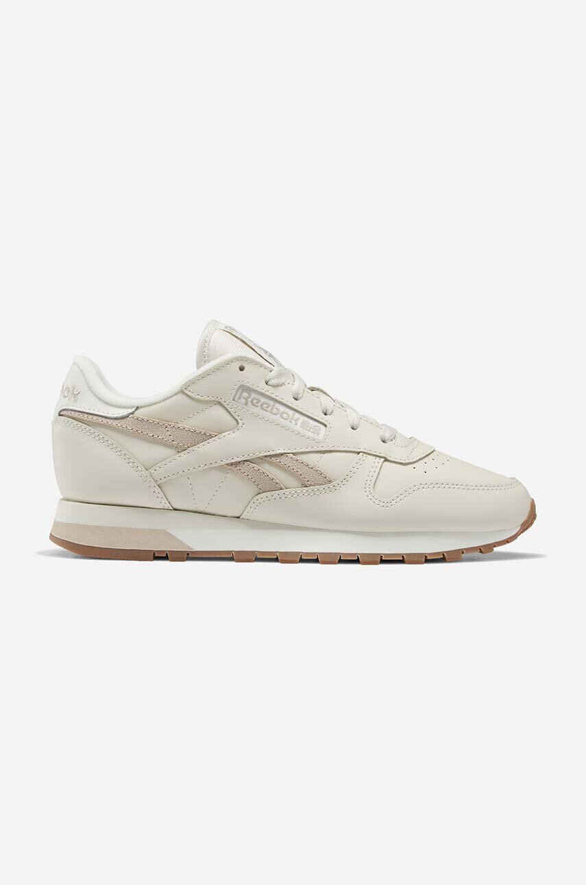 Δερμάτινα αθλητικά παπούτσια Reebok Classic Leather χρώμα: μπεζ - PRM GR