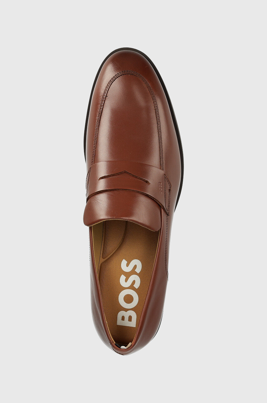 Шкіряні мокасини BOSS Colby чоловічі колір коричневий 50487115 | ANSWEAR.ua