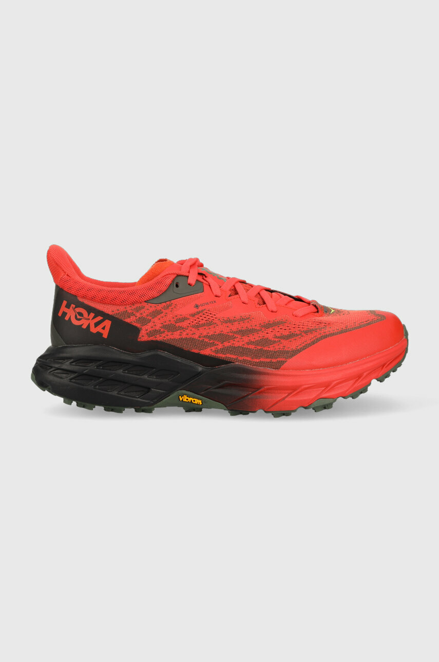 Hoka One One running shoes Speedgoat 5 GTX red color at PRM US