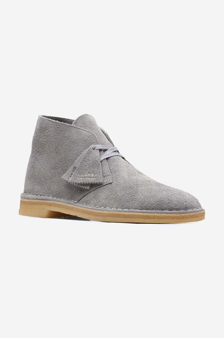 Clarks suede shoes Clarks Originals Desert Boot 26169941 men's gray ...