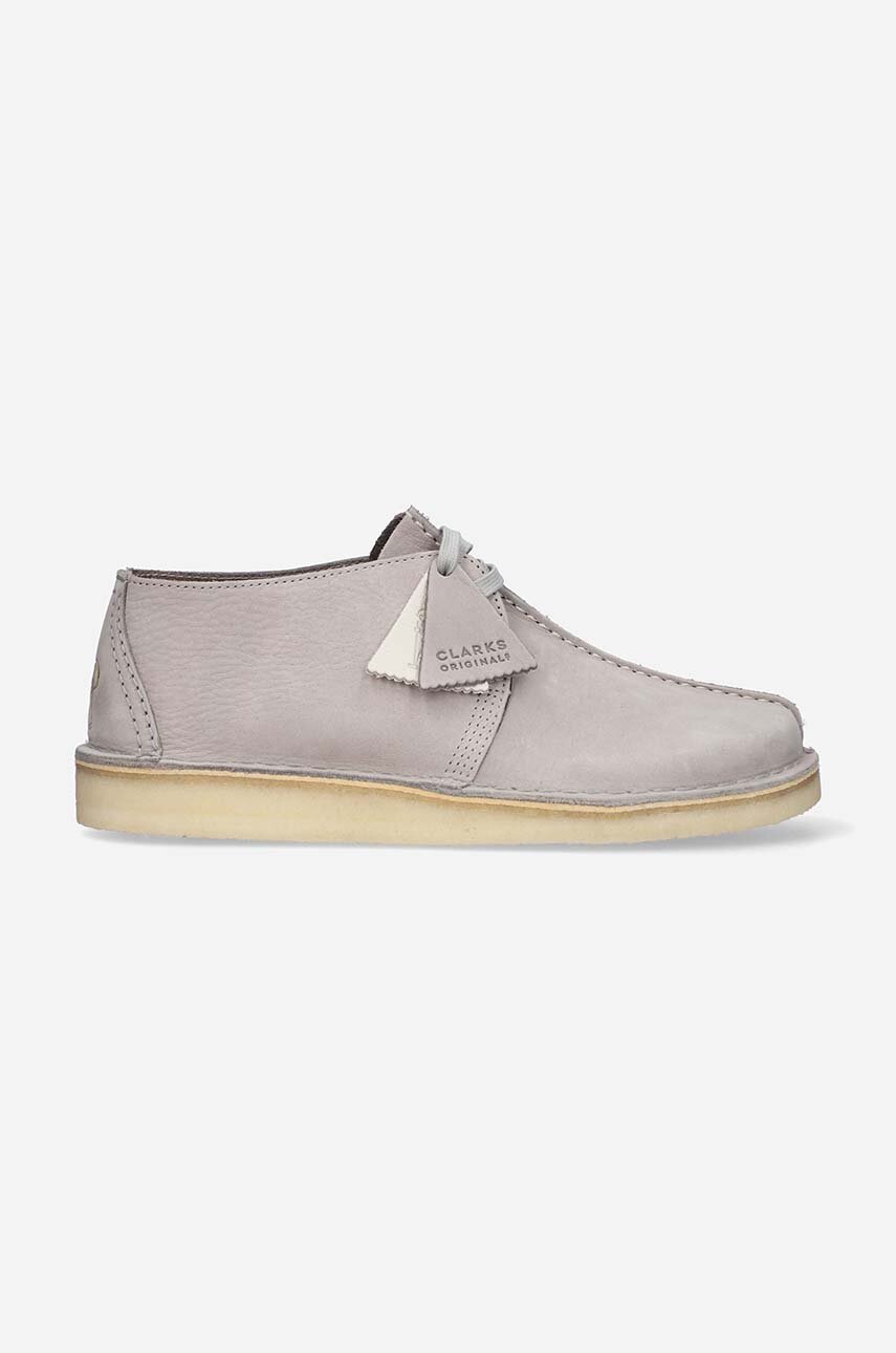 Clarks leather shoes Desert Trek gray color 26170131 at PRM US