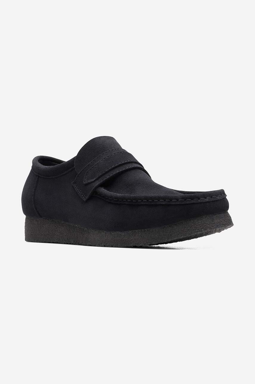 Clarks suede loafers Clarks Originals Wallabee Loafer 26172503 black ...
