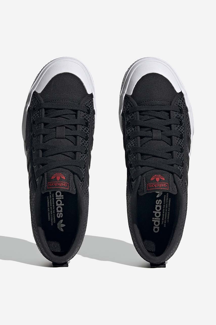 adidas Originals leather plimsolls Nizza Platform W HQ1963 black color ...