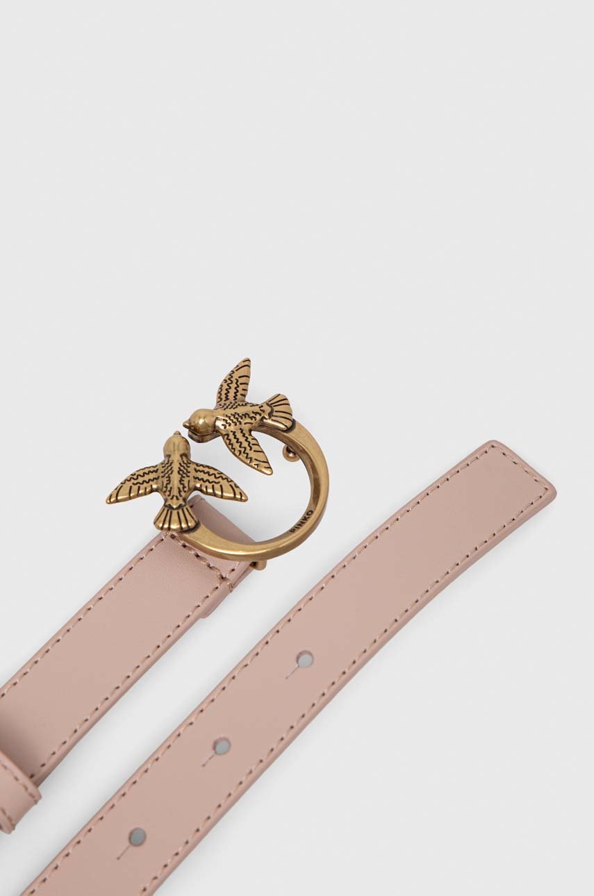 Pinko pasek skórzany kolor różowy 100143.A0F1 | Answear.com