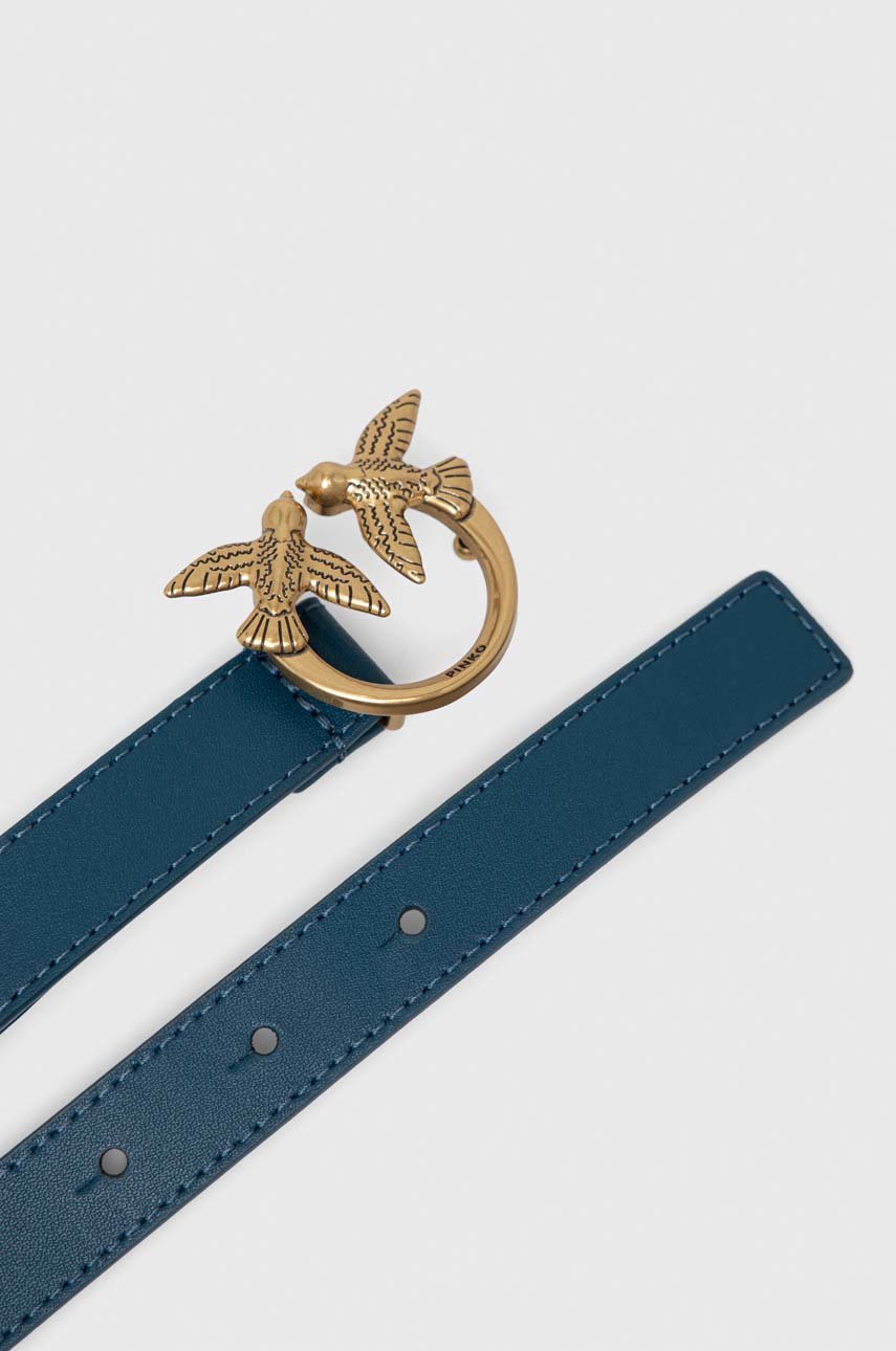 Pinko pasek skórzany kolor niebieski 100143.A0F1 | Answear.com