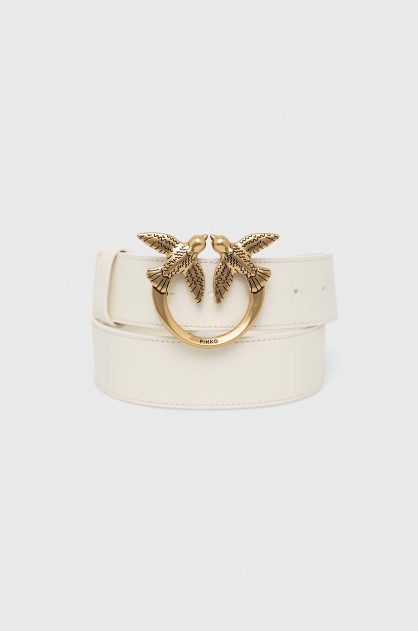 Pinko pasek skórzany kolor biały 100120 A0F1 | Answear.com