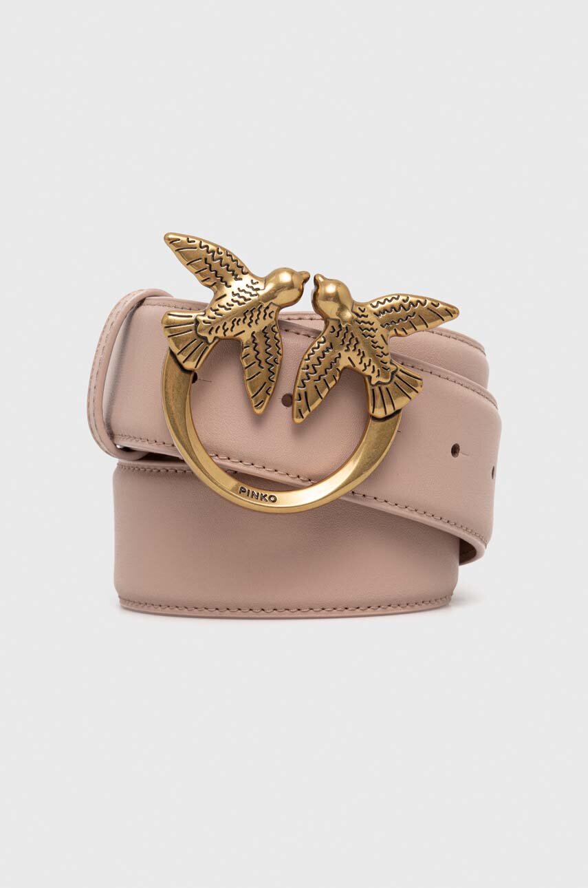 Pinko pasek skórzany kolor różowy 100120 A0F1 | Answear.com