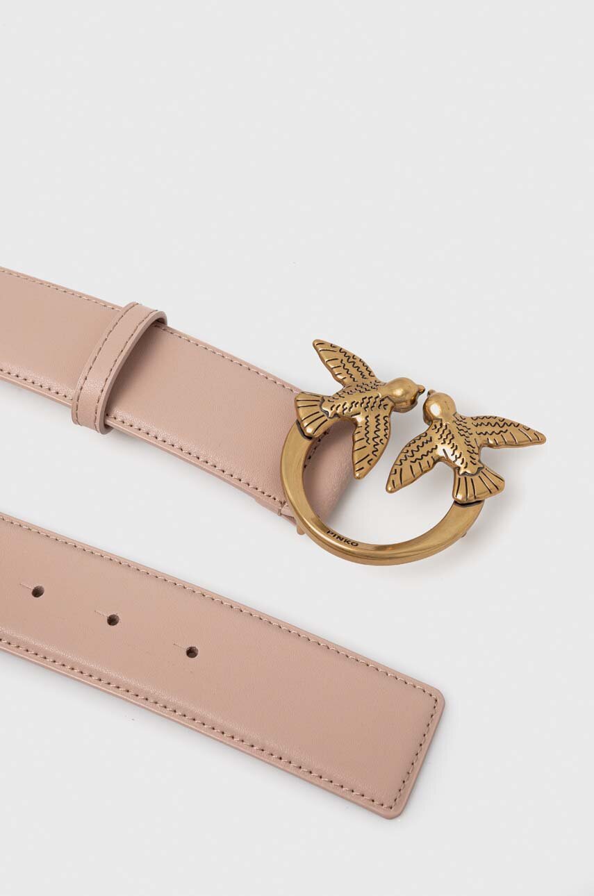 Pinko pasek skórzany kolor różowy 100120 A0F1 | Answear.com