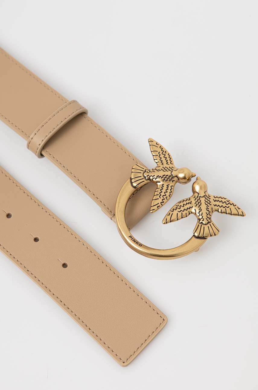 Pinko pasek skórzany kolor beżowy 100120 A0F1 | Answear.com