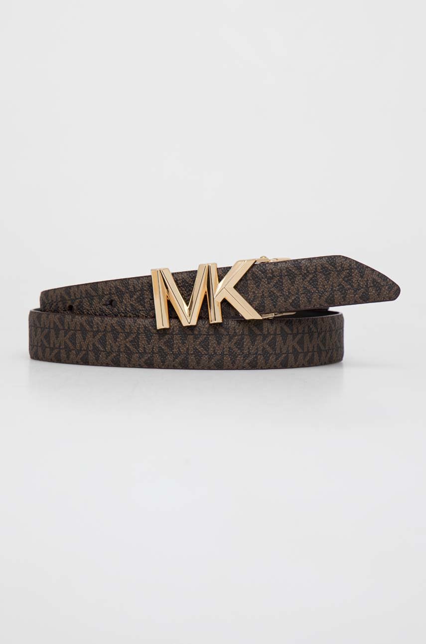 MICHAEL Michael Kors pasek skórzany dwustronny damski kolor brązowy ...