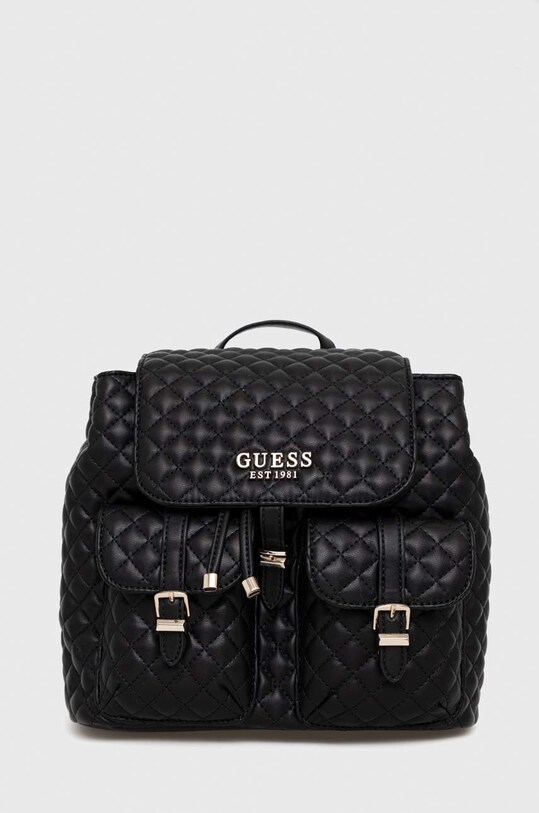 Guess rucsac femei, culoarea negru, mic, neted | ANSWEAR.ro