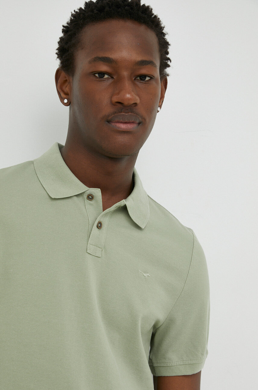 Mustang polo bawełniane kolor zielony gładki | Answear.com