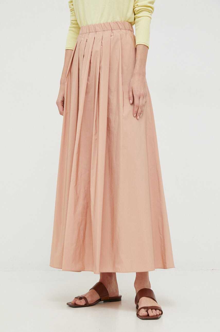 Weekend Max Mara fusta culoarea roz, midi, evazati | ANSWEAR.ro