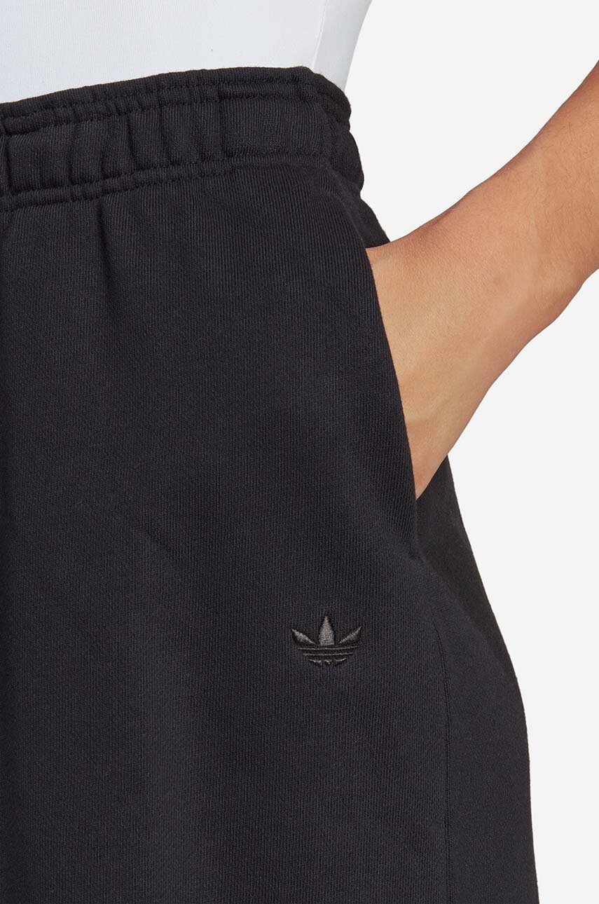 adidas spódnica bawełniana Premium Essentials kolor czarny midi prosta ...