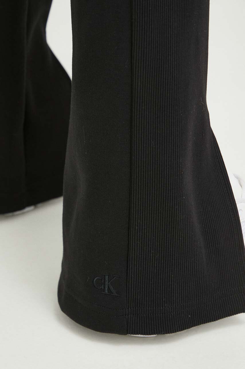 Calvin Klein Jeans Spodnie Dresowe Kolor Czarny High Waist