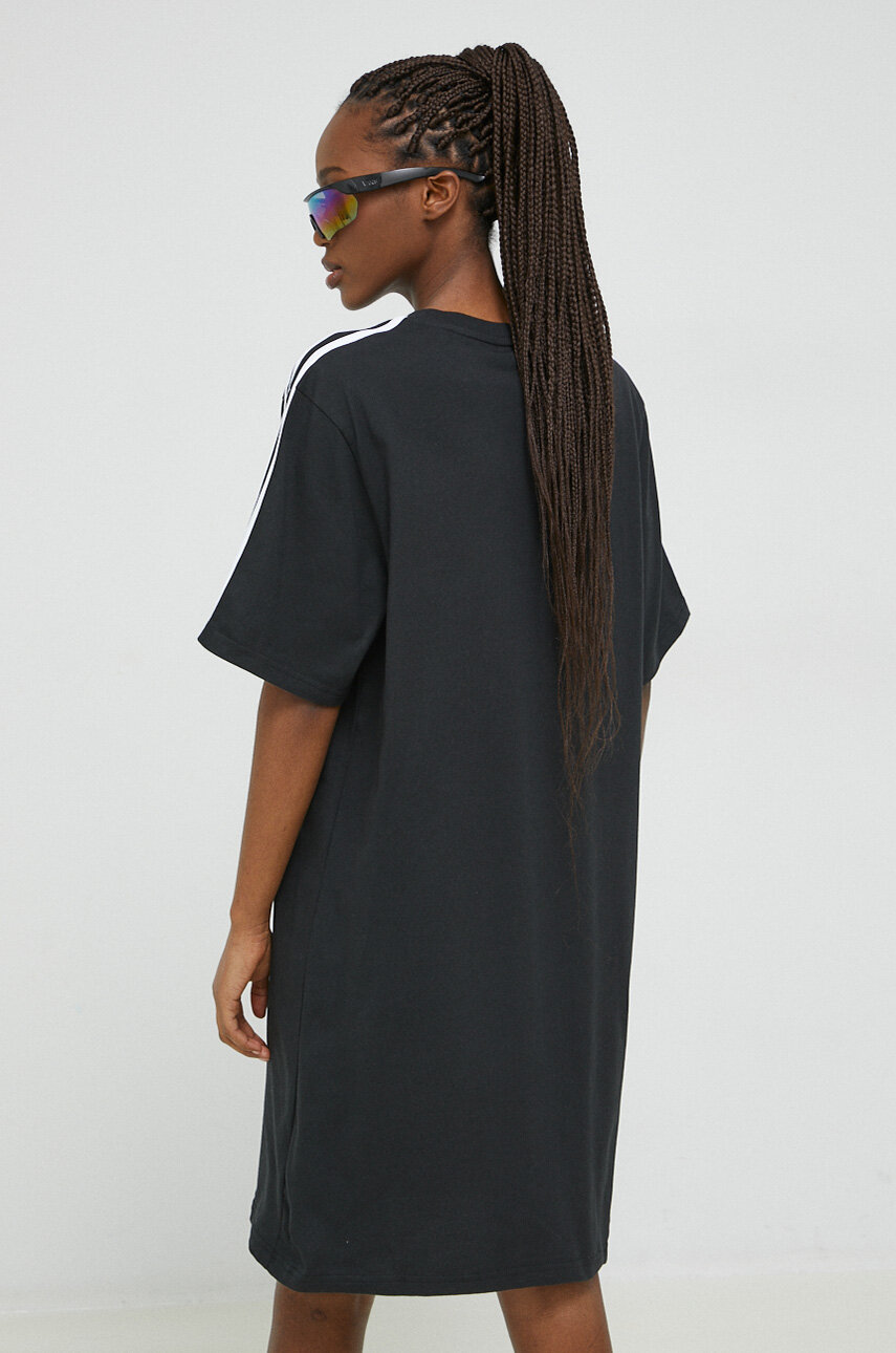 Bavlnené šaty adidas čierna farba, mini, oversize, HR4923 | ANSWEAR.sk